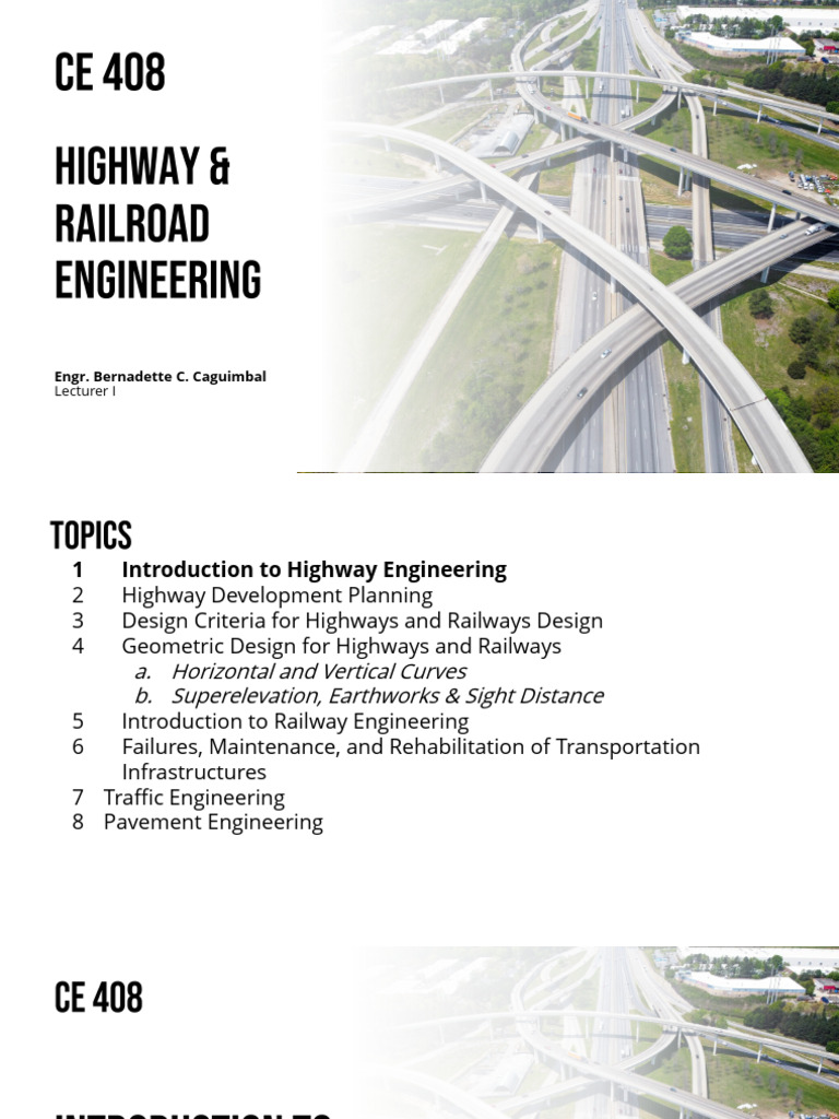 Highway Engineering Overview and Insights | PDF | Road | Highway