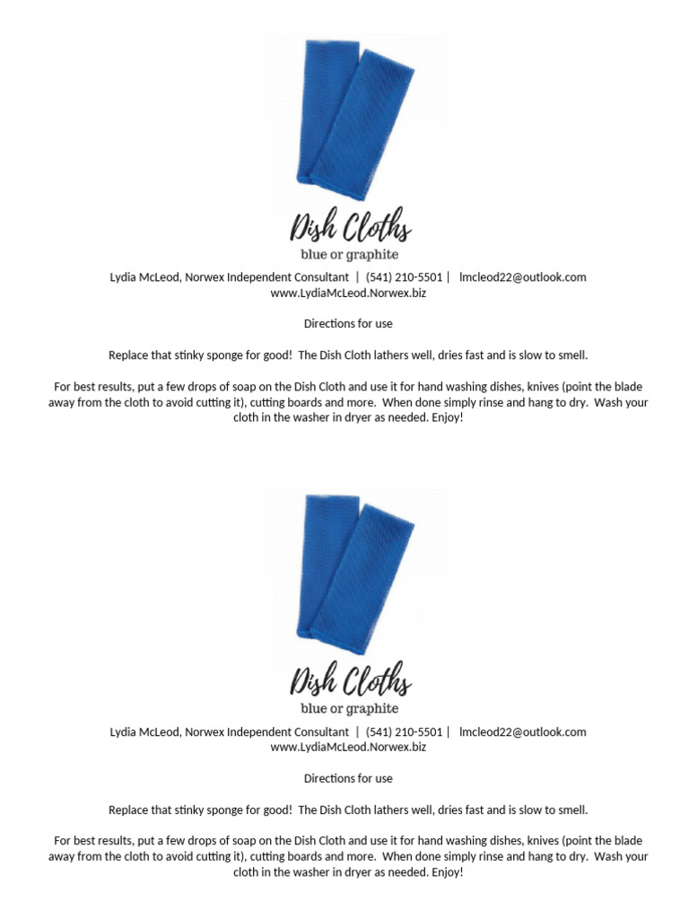 Sample Dish Cloth Instructions | PDF
