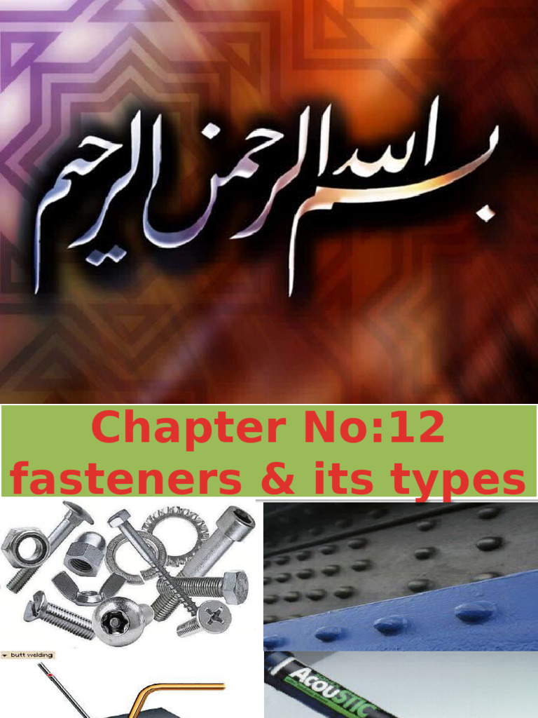 CH 12 Fasteners & Its Types | PDF