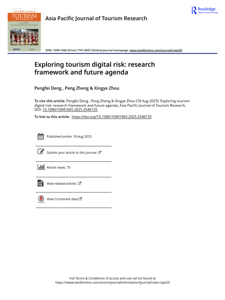 Tourism Digital Risk Framework Explained | PDF | Risk | Artificial ...