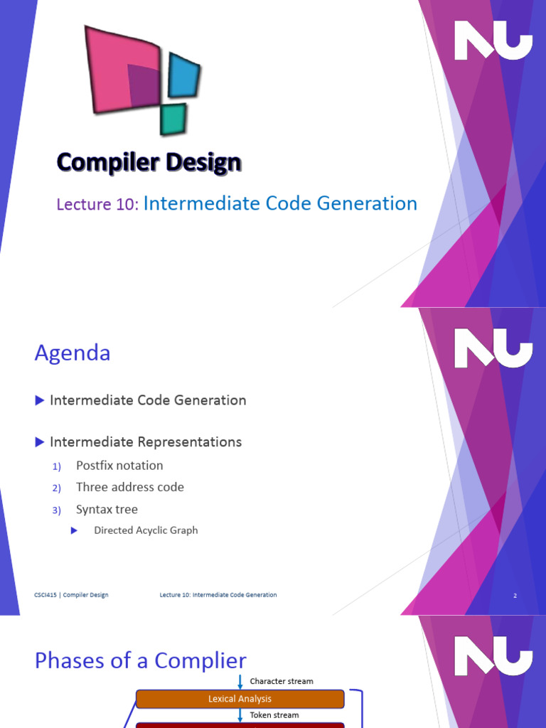 CSCI 415 Lecture 10 Intermediate Code Generation | PDF | Compiler | Parsing