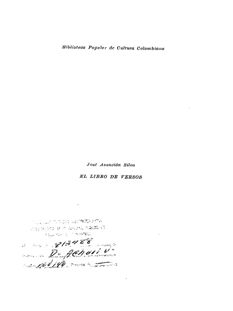 El Libro de Versos de José Asunción Silva | PDF | Amor