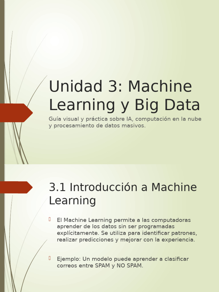 Unidad 3 Machine Learning y Big Data Presentacion | PDF