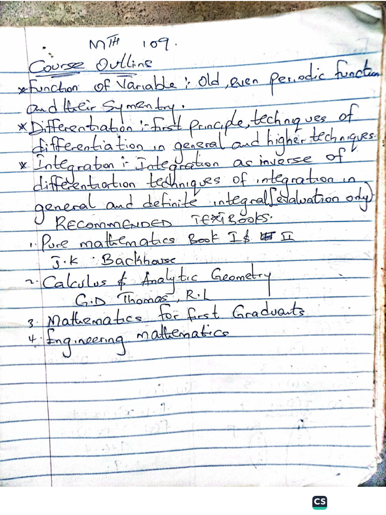 MTH - Calculus | PDF
