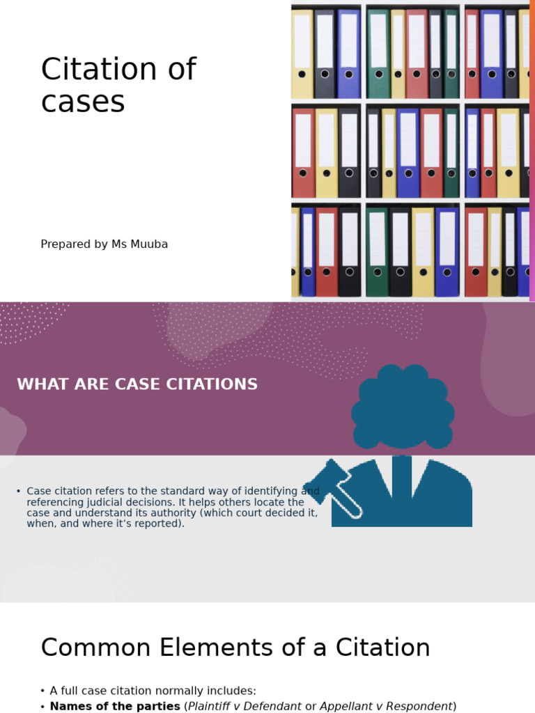 LLB 1010 - Legal Process - Citations of Cases | PDF | Case Citation ...