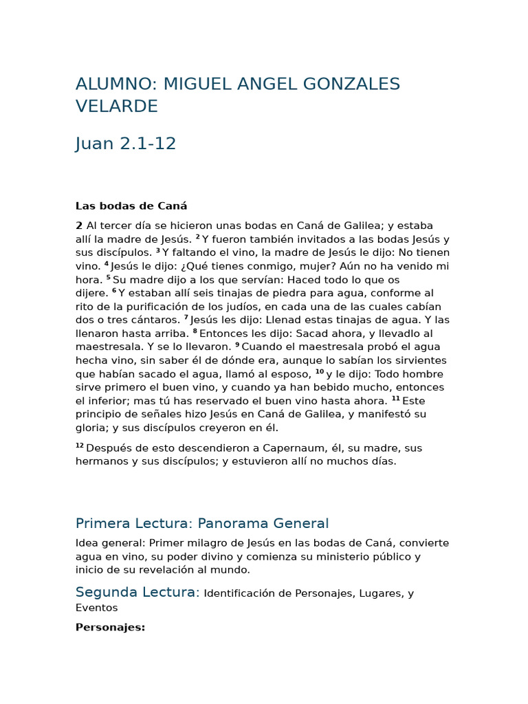 Miguel Angel Gonzales Velarde | PDF | Jesús | Evangelios canónicos