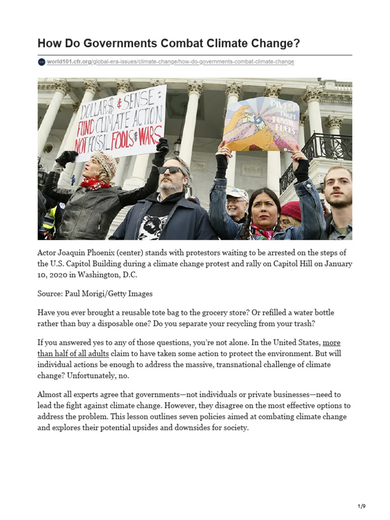 How Do Governments Combat Climate Change | PDF | Nuclear Power | Carbon Tax