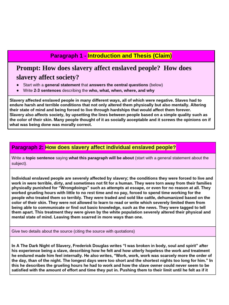 McGraw Unit 8 DBQ Planner | PDF | Slavery | Mind