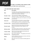 Liturgical Items Used in Catholic Mass | PDF | Mass (Liturgy) | Eucharist