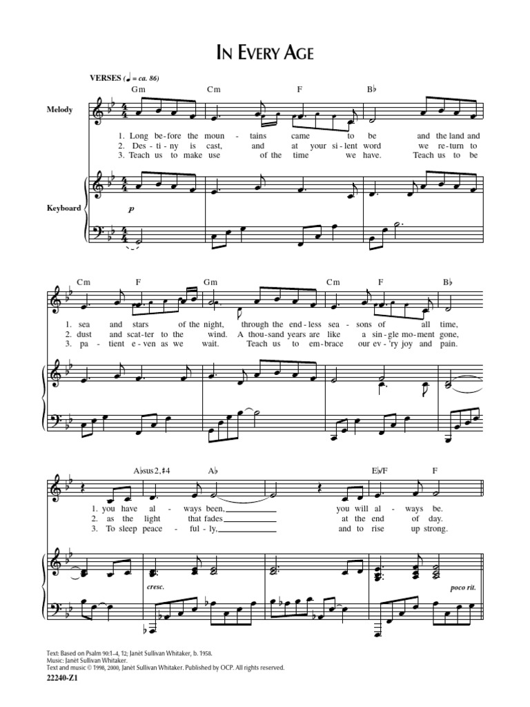 In Every Age: Psalm 90 Song | PDF