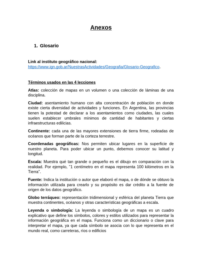 Anexos Lección 1 | PDF | Mapa | Tierra