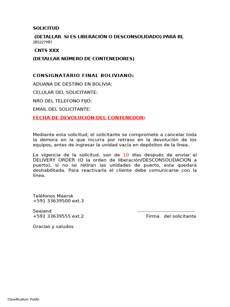 Carta de Solicitud Lib o Desc Nuevo Formato Fecha de Dev | PDF