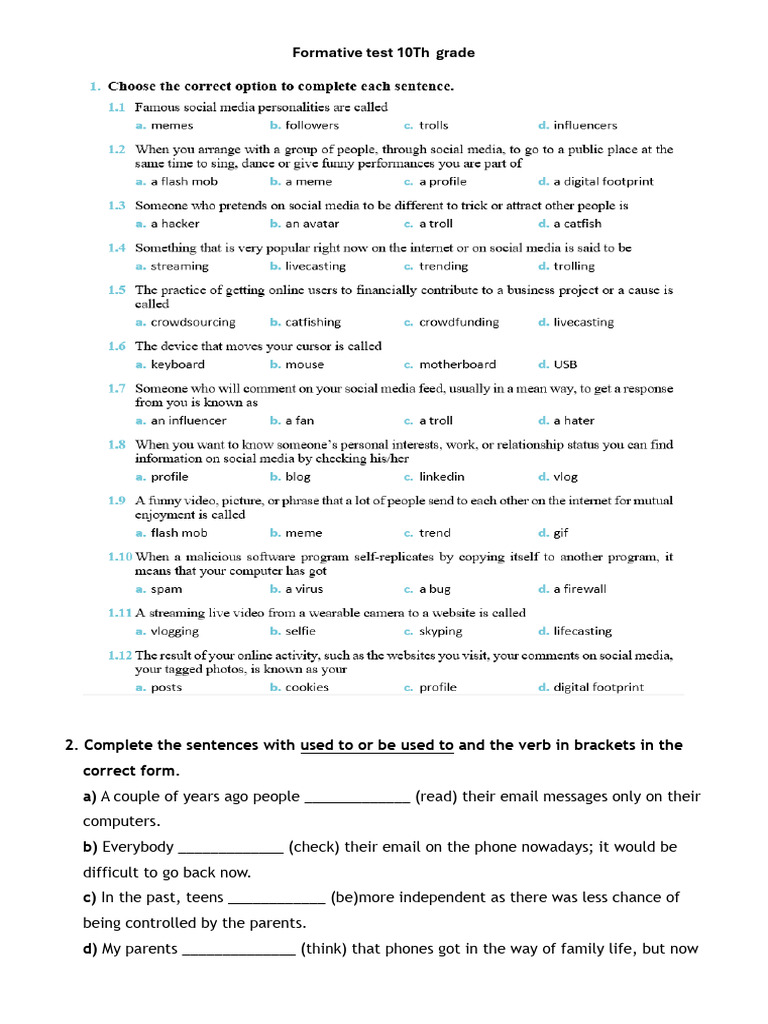 Formative Test Jan. | PDF