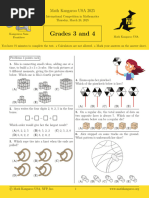 Math Kangaroo 2025 Sample Questions | PDF | Circle | Area