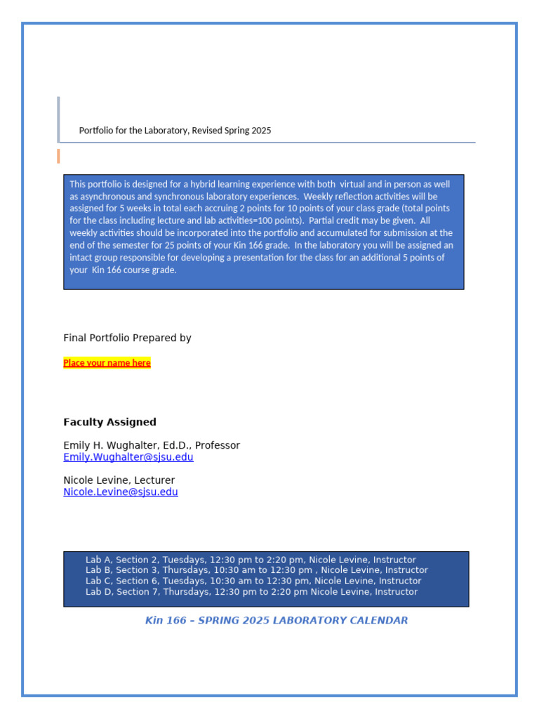 Motor Learning Lab Portfolio Guide | PDF | Psychology | Learning