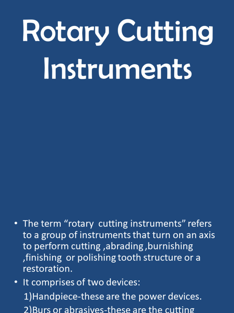 Rotary Cutting Instruments in Dentistry | PDF | Mechanical Engineering