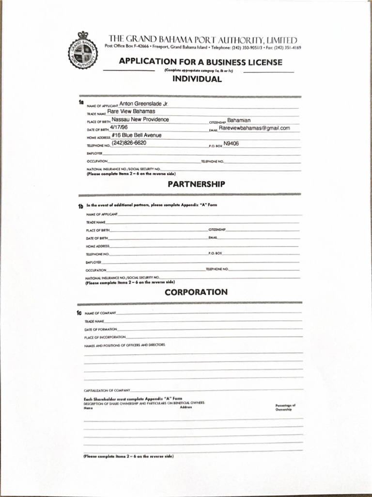 Business License Application | PDF