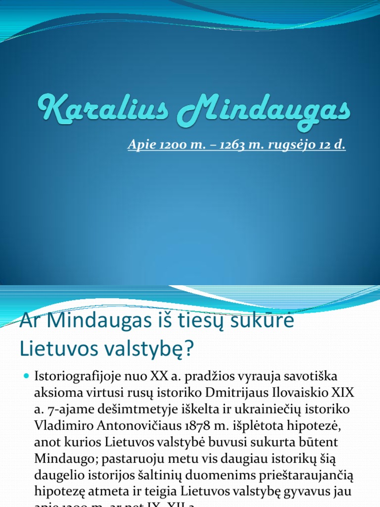 Karalius Mindaugas | PDF
