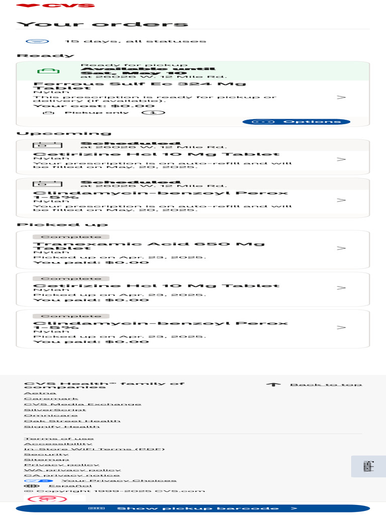 CVS Pharmacy - Your Orders | PDF