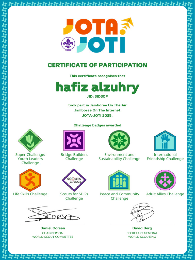 Jota Joti Certificate | PDF