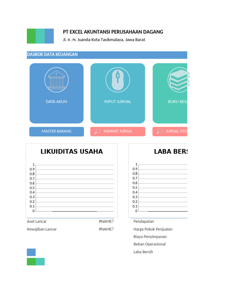Excel Laporan Keuangan Perusahaan Dagang Otomatis Ver 2 @HikmahSarjana ...