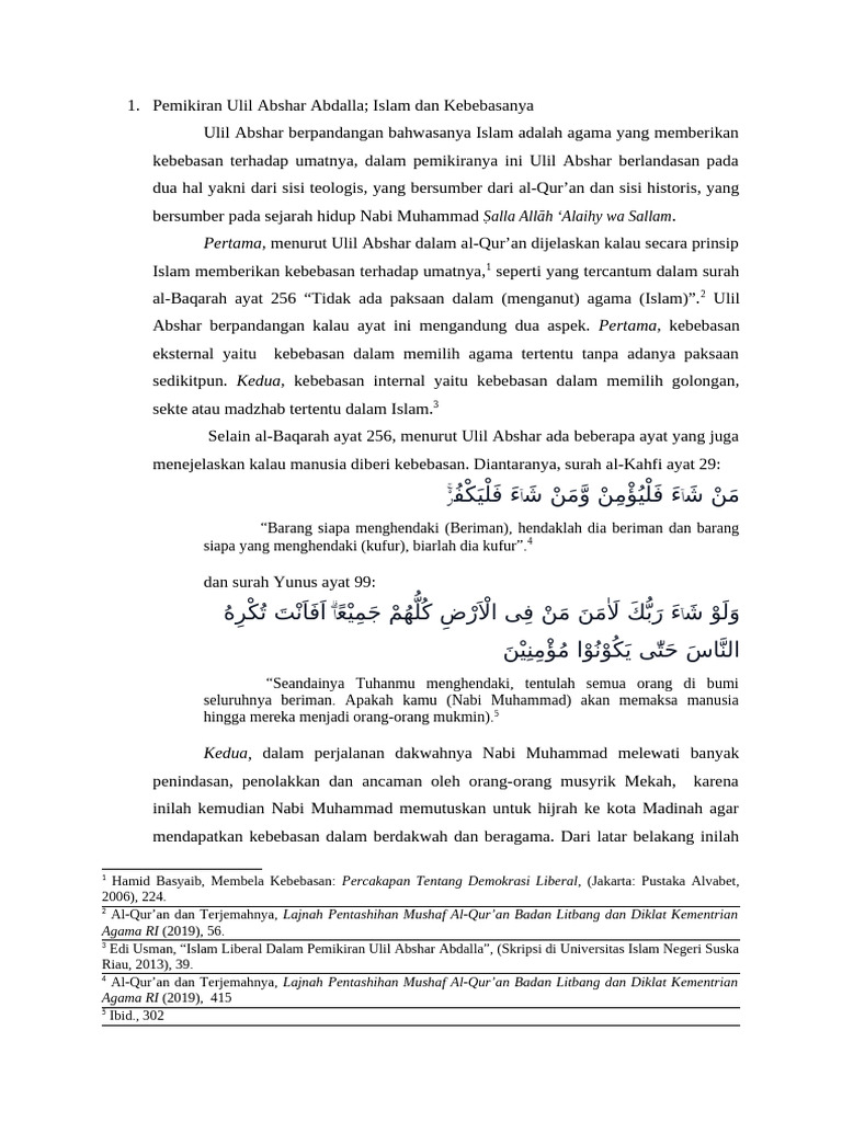 Kebebasan dalam Pemikiran Ulil Abshar | PDF
