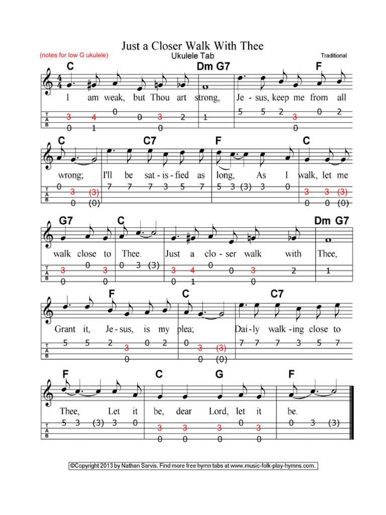 Just A Closer Walk TAB-low G | PDF