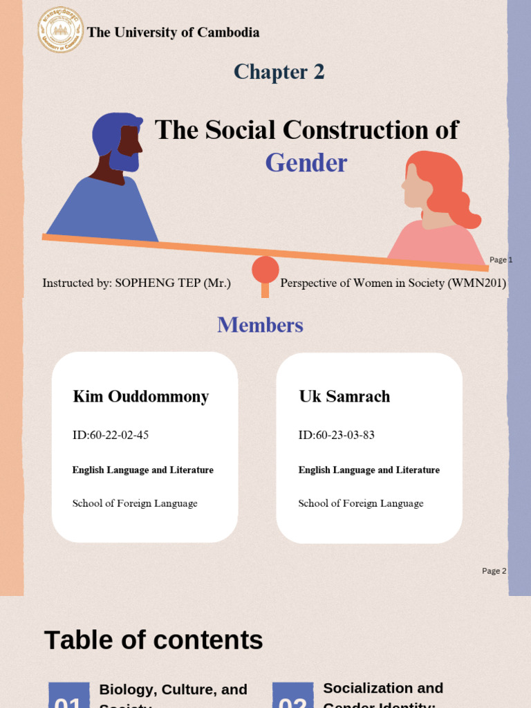 Chapter 2 The Social Construction of Gender | PDF | Gender Studies | Gender