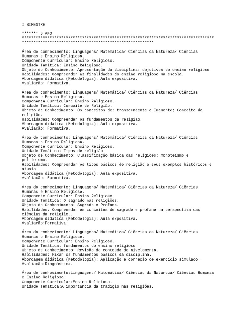 Conetúdo SIGEDUC I Bimestre | PDF | Misticismo | Science