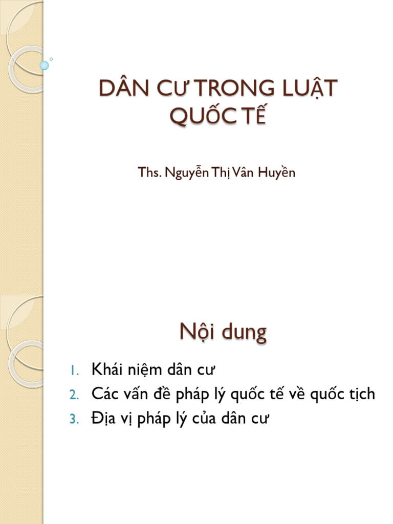 Dân cư trong luật quốc tế KTL | PDF