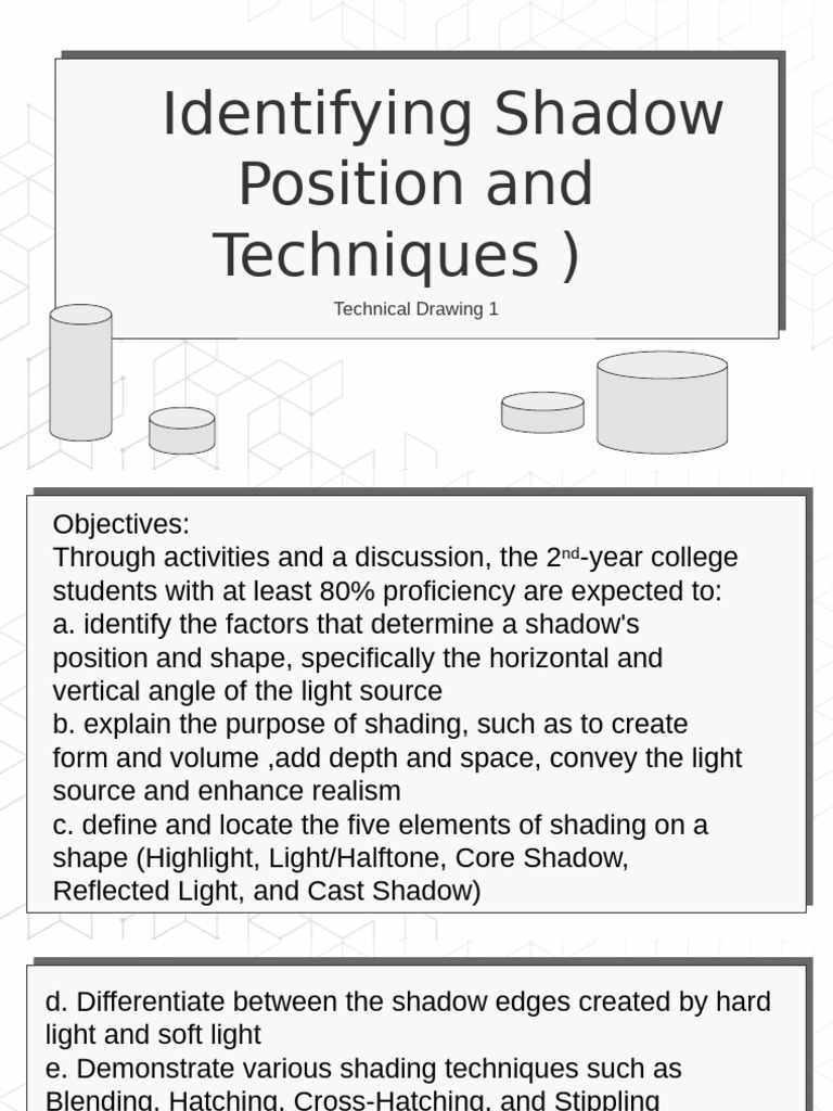 Shadow Position and Shading Techniques | PDF | Shadow | Drawing