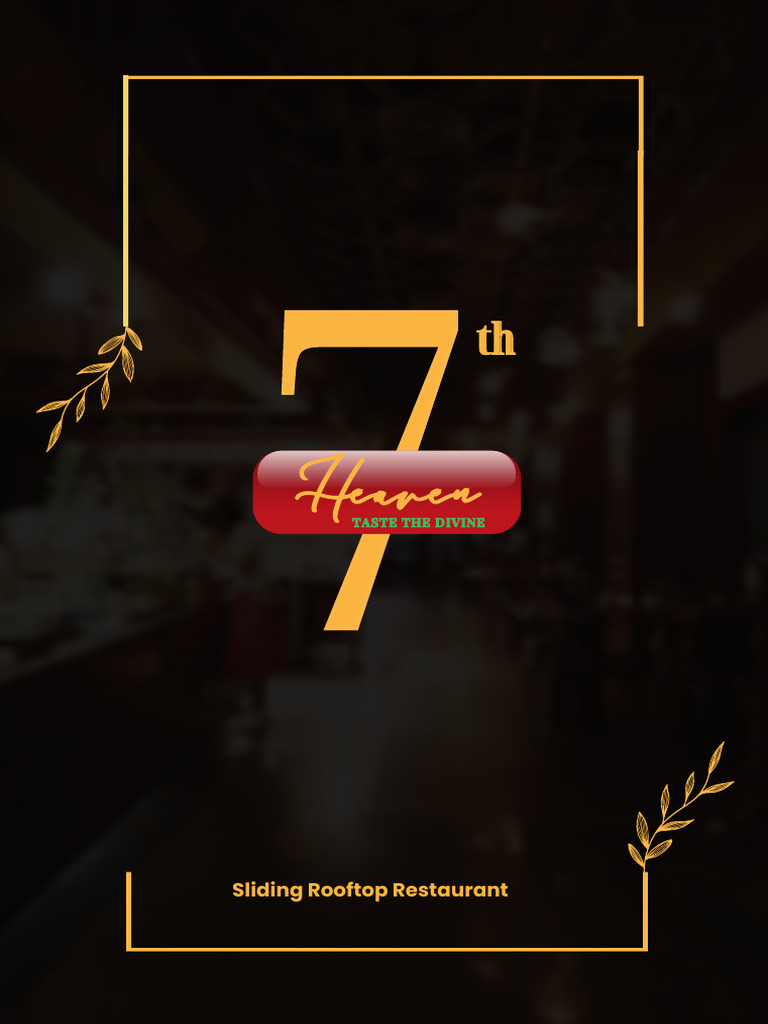 7th Heaven Restaurant Menu Overview | PDF | Indian Cuisine | Drink