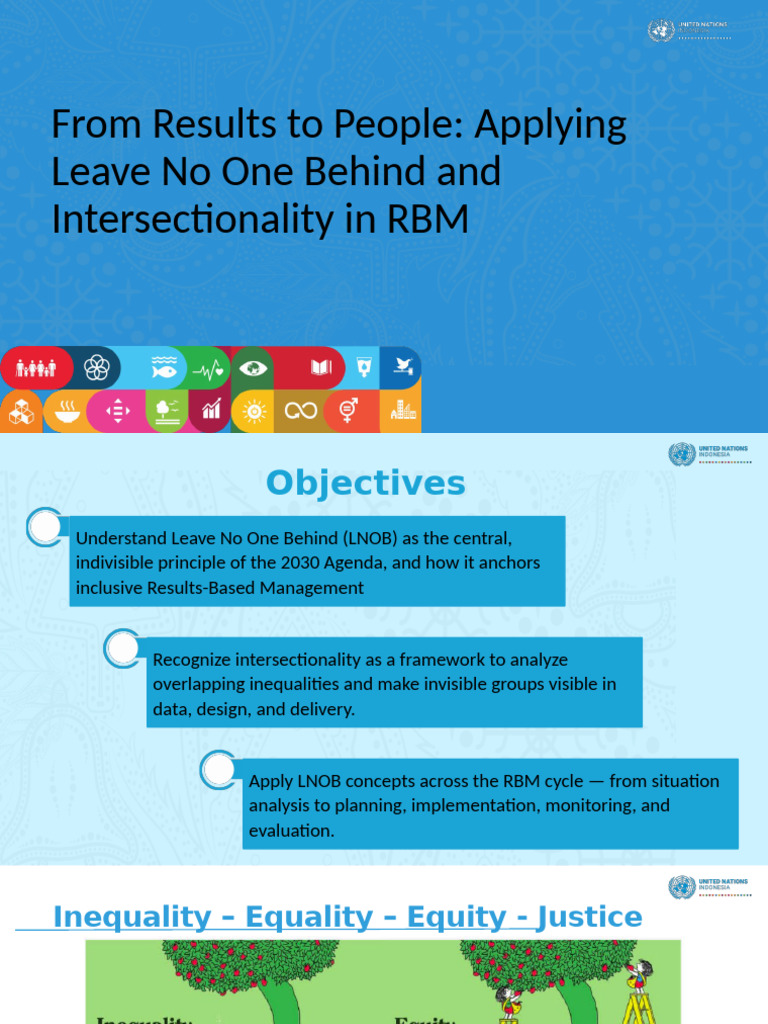 Operationalizing Leave No One Behind and Intersectionality in RBM | PDF | Intersectionality ...