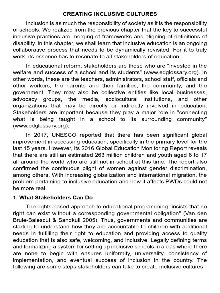 CHAPTER 3 Making Schools Inclusive | PDF | Differentiated Instruction ...