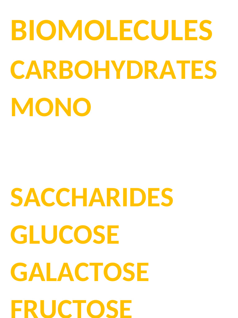 Overview of Biomolecules and Their Types | PDF