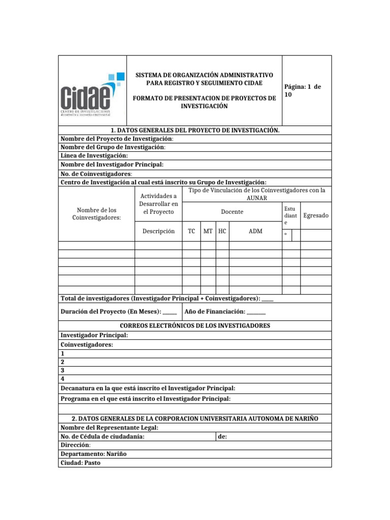 Formato de Presentacion de Proyectos de Investigacion Docente | PDF | Science