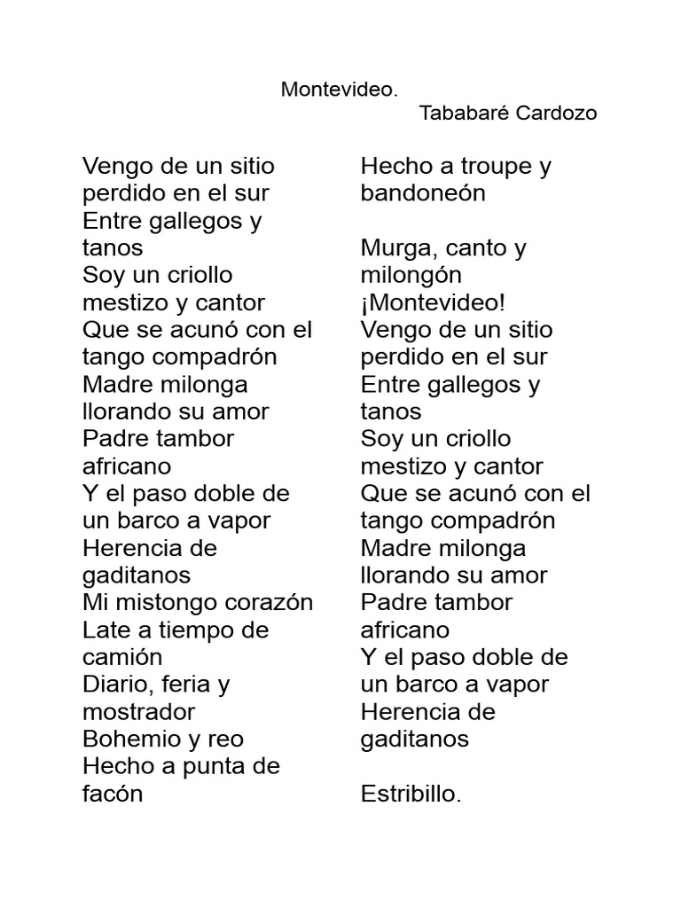 Montevideo Letra | PDF