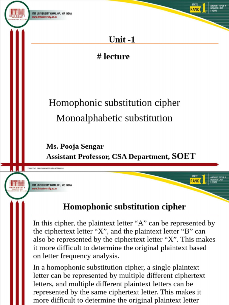 Types of Substitution Ciphers Explained | PDF | Cyberwarfare | Security
