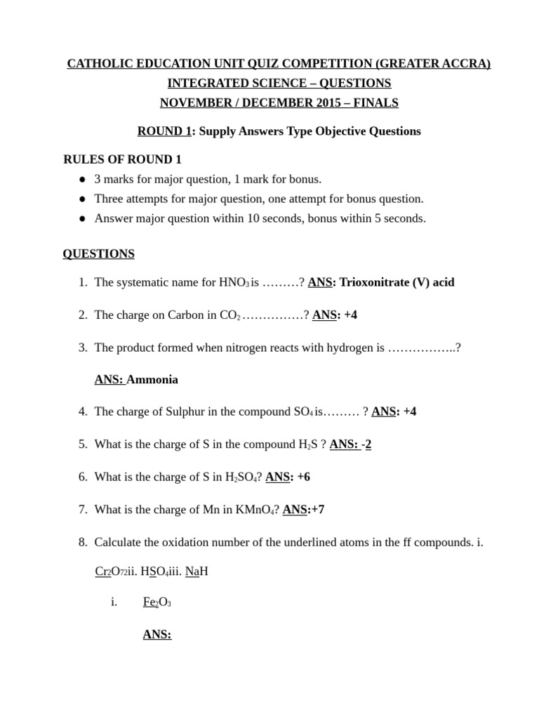 CATH. QUIZ | PDF | Metals | Triangle