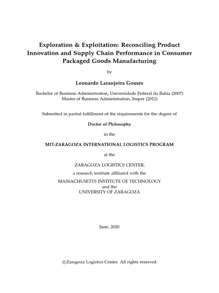 Exploration & Exploitation: Reconciling Product Innovation and Supply ...