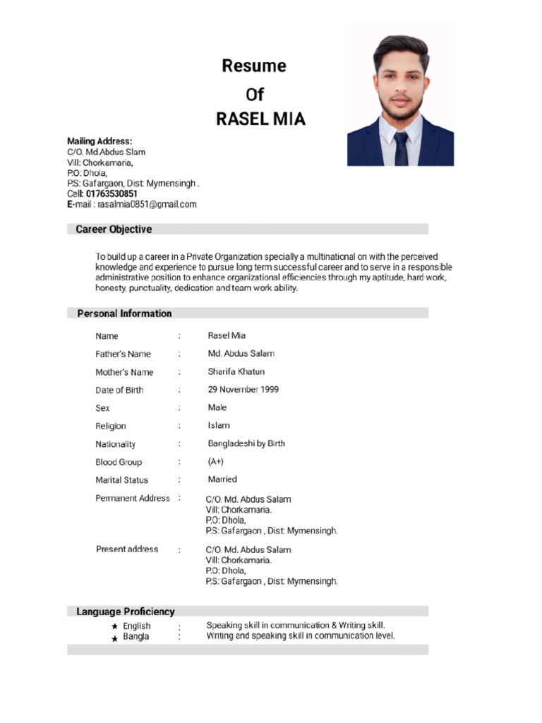 CV New Rasel | PDF
