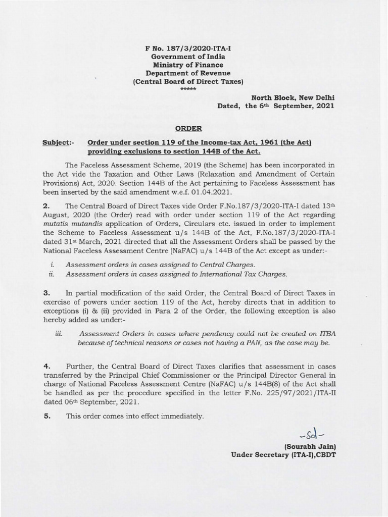 Order 119 Exclusions To Section 144B MiscComm 6-9-21 | PDF | Public ...