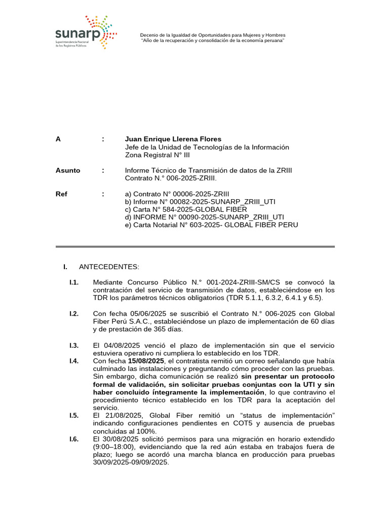 Informe Td-Zriii - Ref - Carta - Notarial 603 | PDF | Perú | Ingeniería Informática