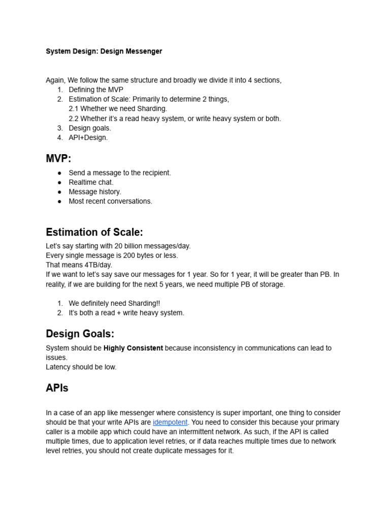 System Design - Case Study - Messaging | PDF | Cache (Computing) | Computer Architecture