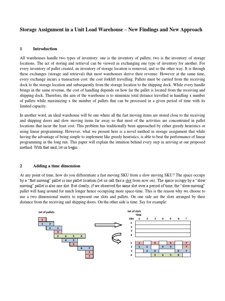 Storage Assignment in A Unit Load Warehouse | Download Free PDF ...