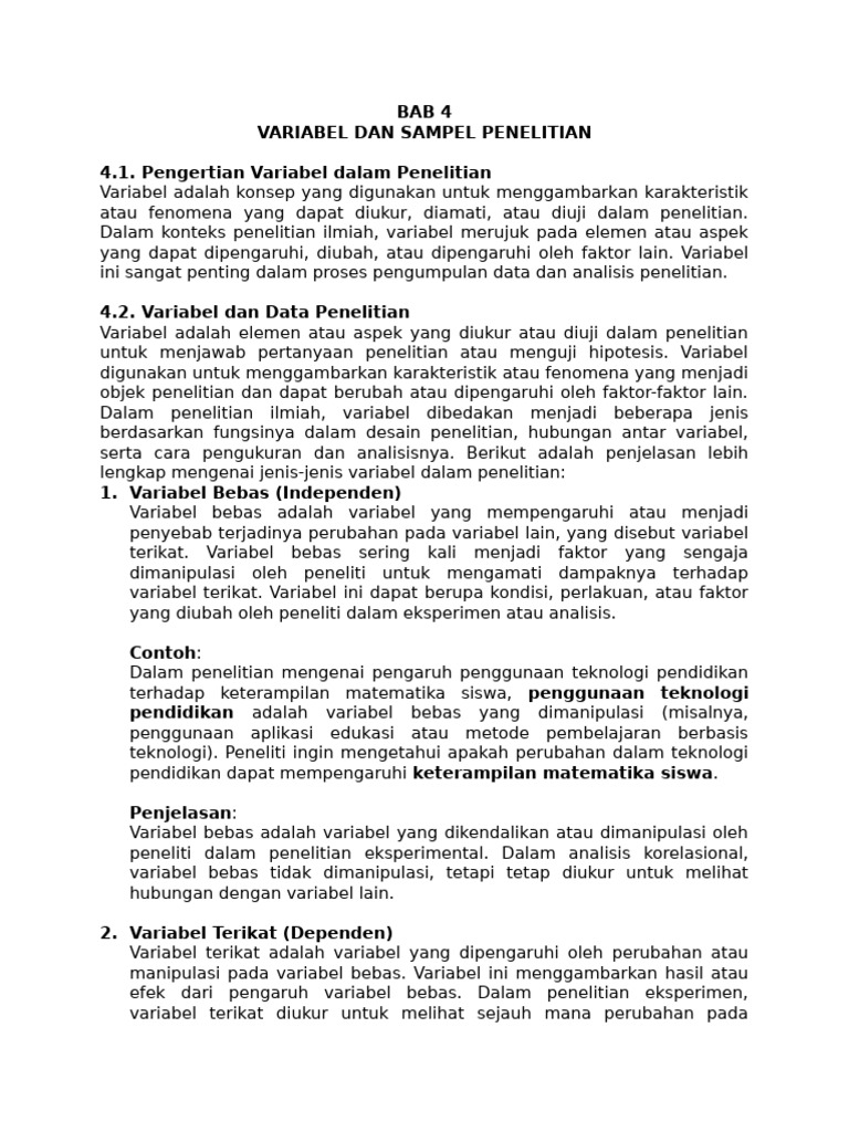 Variabel dan Sampel dalam Penelitian | PDF
