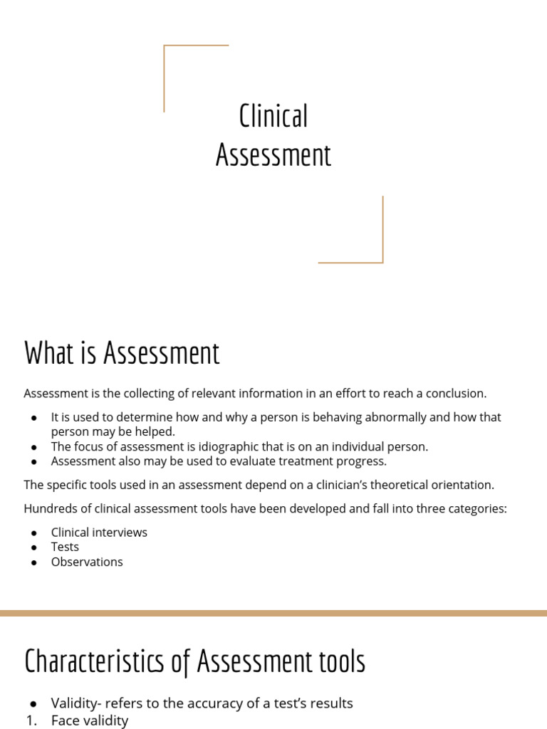 5716 Clinical Assessment And Differences Between Testing And