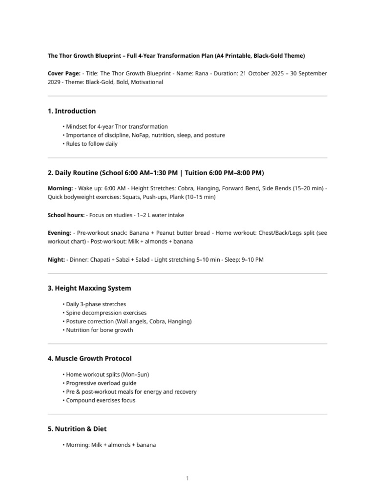 Thor Growth Blueprint: 4-Year Plan | PDF