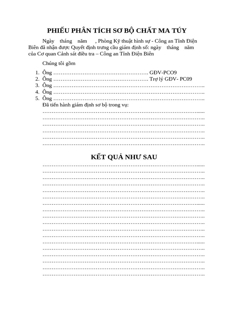 43.Phieu Ptich So Bo Chat Ma Tuy | PDF