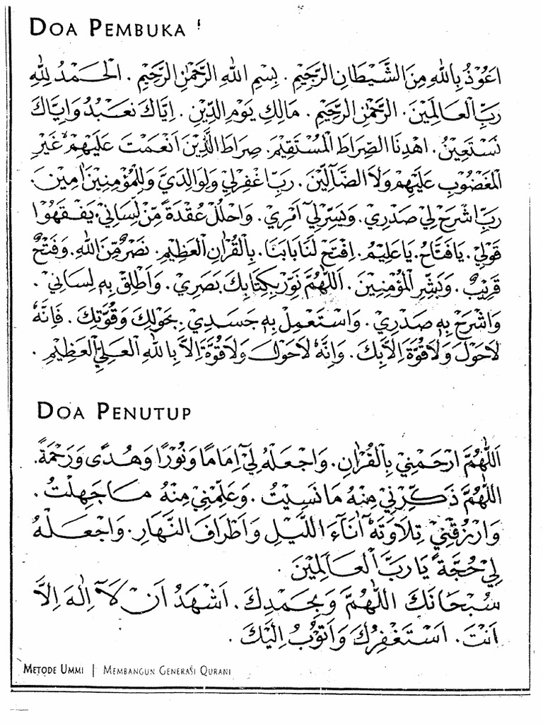 Doa Pembuka-Penutup Tahsin | PDF